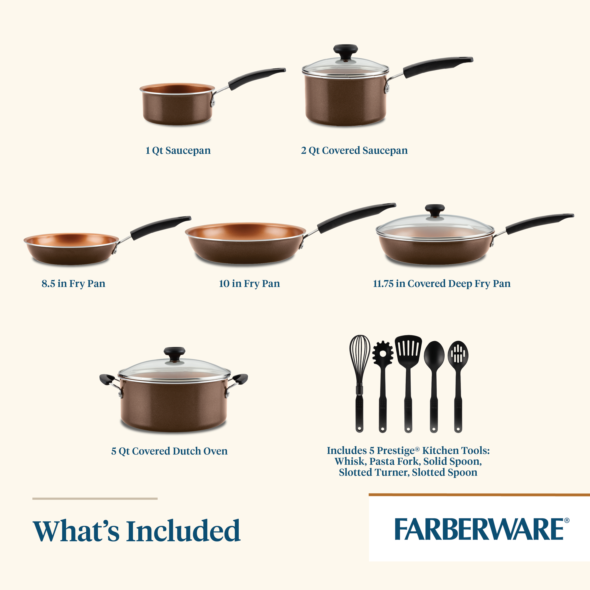 14-Piece Ceramic Nonstick Cookware Set — Farberware Cookware