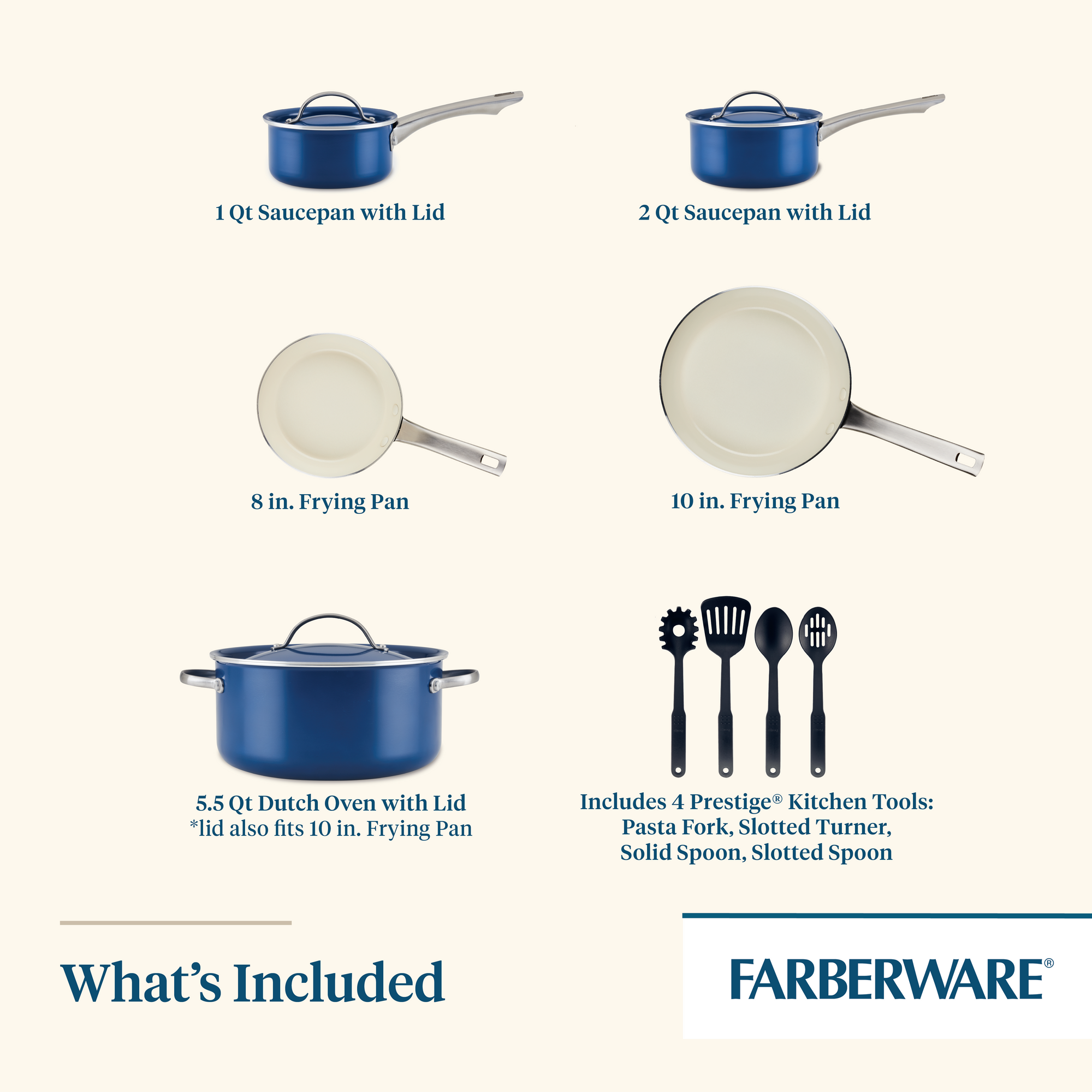 12 Piece Ceramic Nonstick Cookware Set — Farberware Cookware