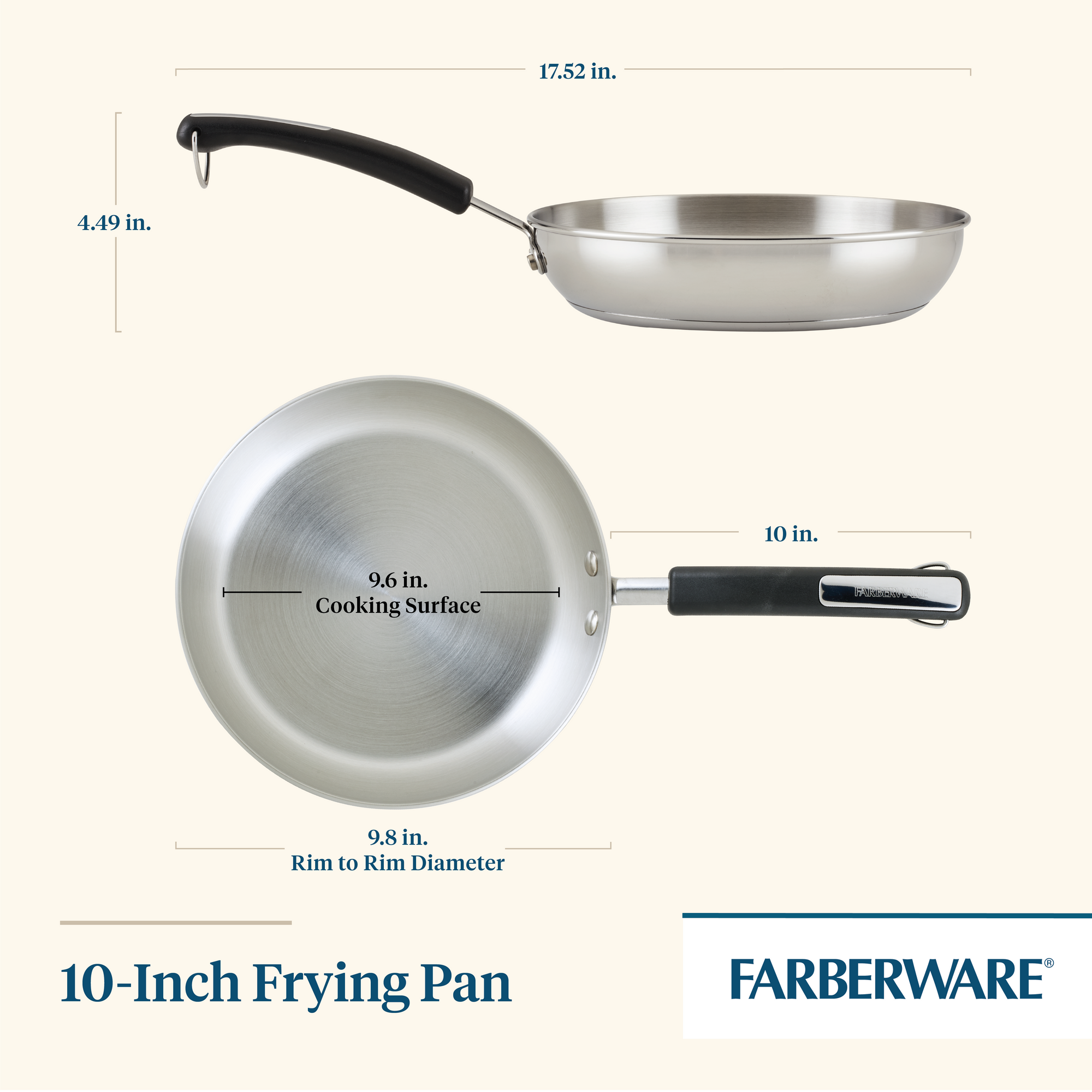 10-Inch Stainless Steel Frying Pan — Farberware Cookware