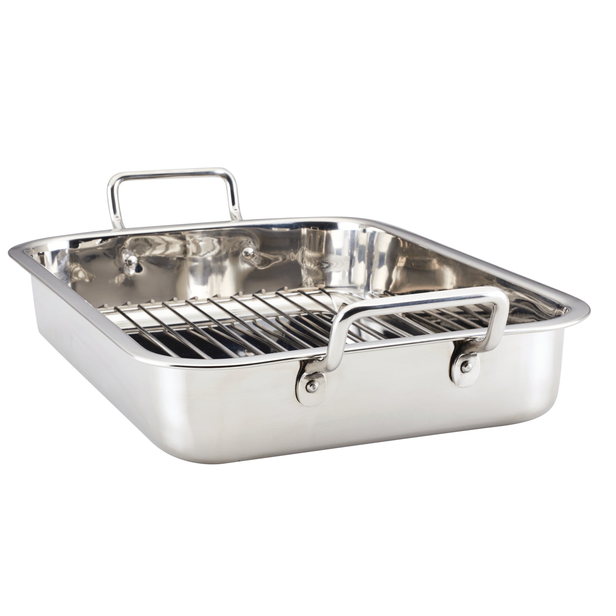 17" x 12.25" Stainless Steel Roaster with Rack — Farberware Cookware